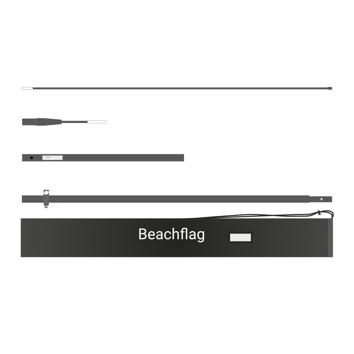 Dropflag Mit Bodenplatte 235 Cm ️ Zweiseitig Kanal Bedruckt