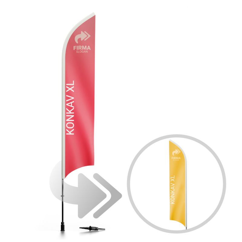 Beachflag Konkav Mit Bodendübel 455 Cm Zweiseitig Bedruckt